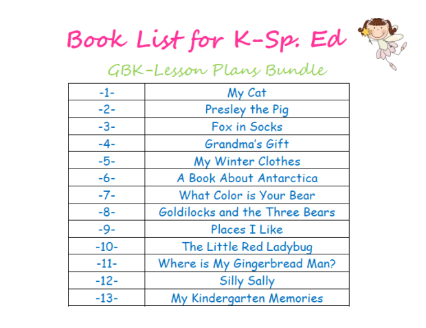 Special Education in Kindergarten…Curriculum, Easy Readers and Lesson ...